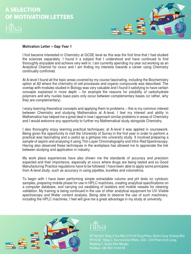 2 Motivation Letters - Gap Year | PDF | Gce Advanced Level (United ...