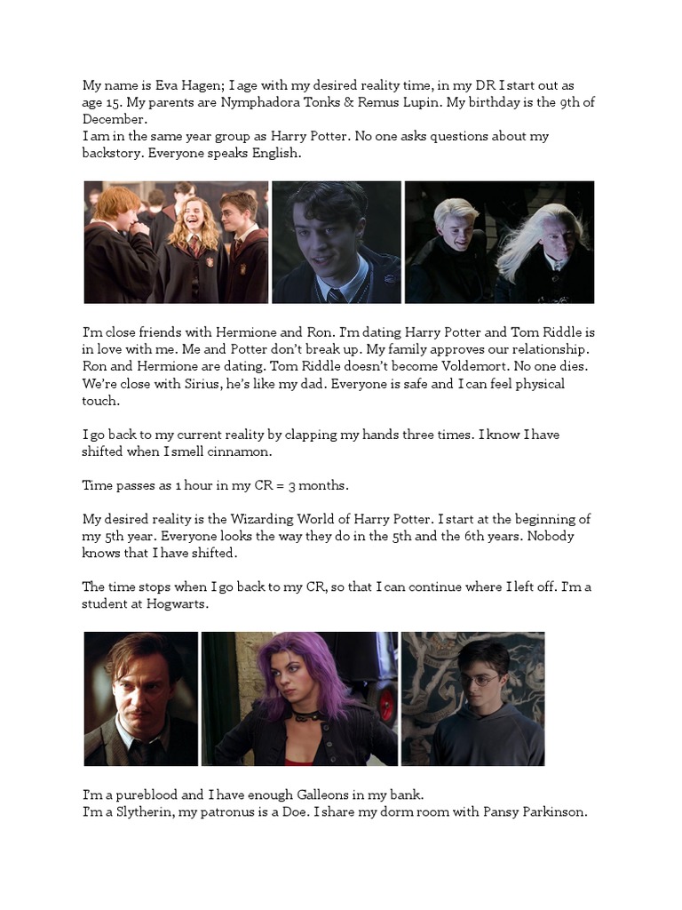 Script For Shifting | PDF | Harry Potter | Contemporary Fantasy Novels