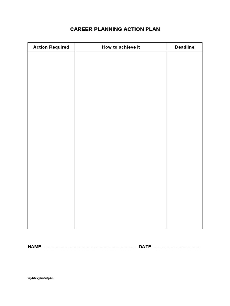 Career Planning Action Plan | PDF