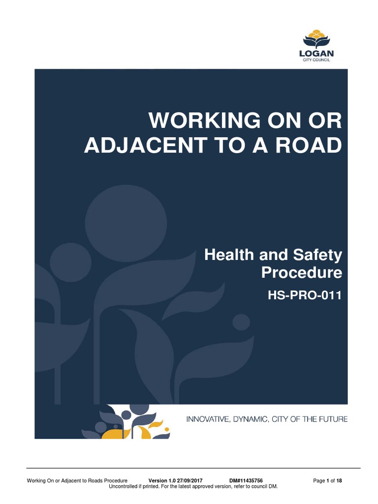 Working On or Adjacent To A Road: Health and Safety Procedure | PDF ...