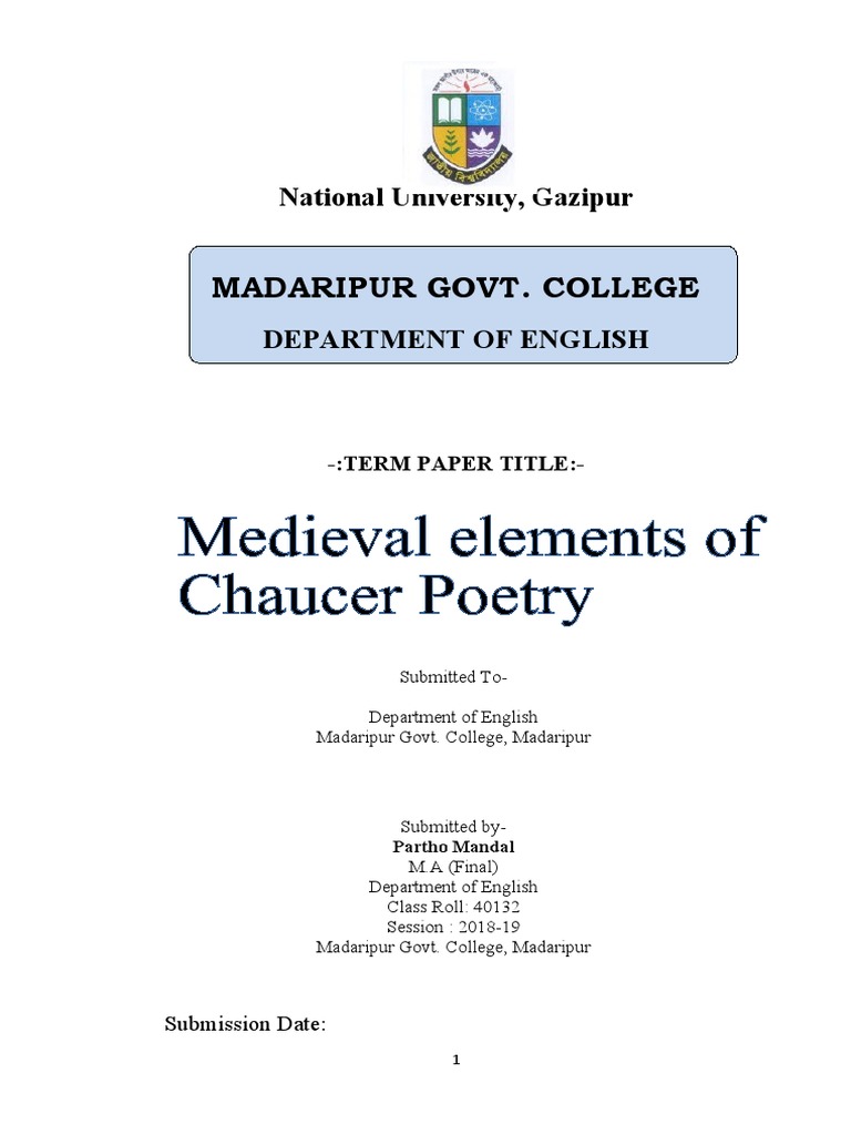 Medieval Elements of Chaucer Poetry | PDF