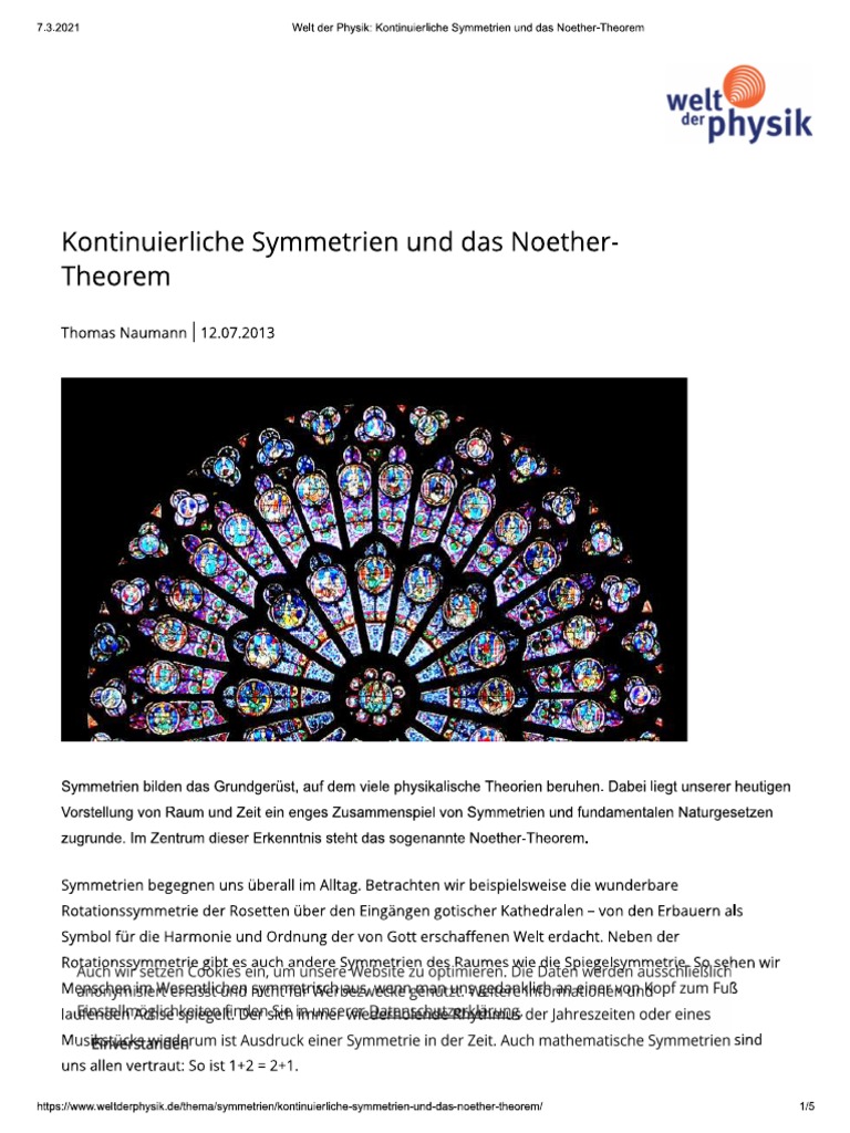 Noether Theorem | PDF