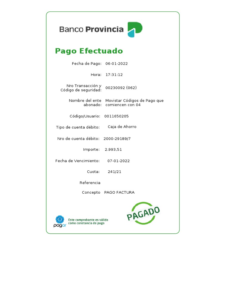 Pagos Movistar Códigos de Pago Que Comiencen Con 04 | PDF