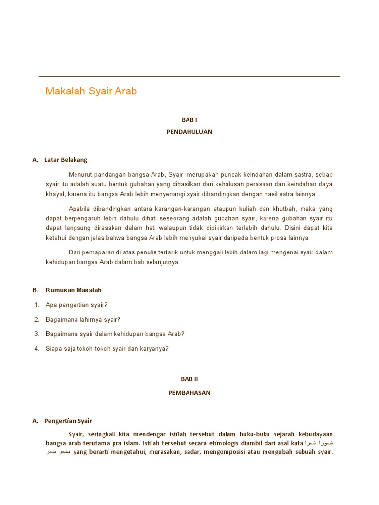 Makalah Syair Arab | PDF