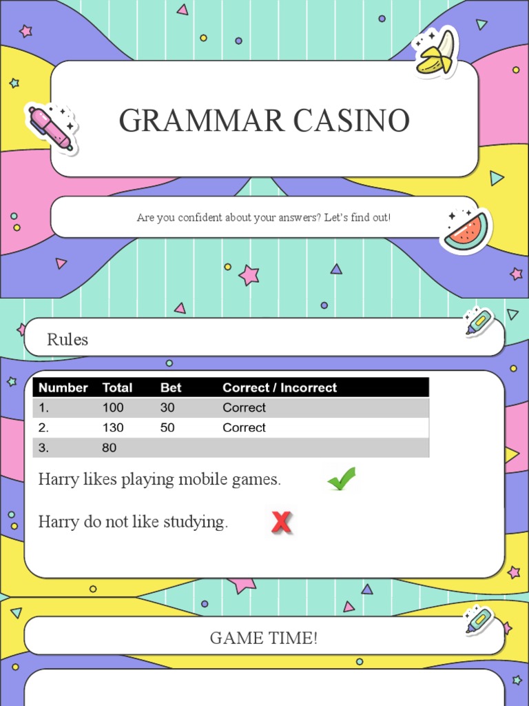 Grammar Casino Game 1 | PDF
