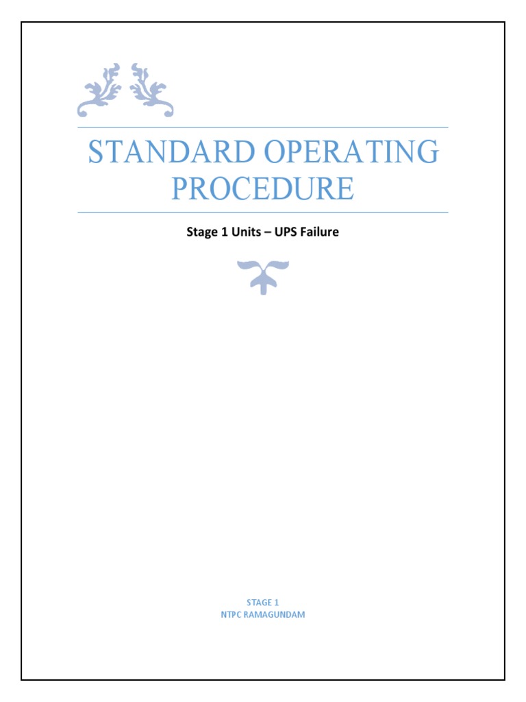 Procedure for Safe Shutdown of Stage 1 Units During 220V AC UPS Supply Failure | PDF | Electric ...
