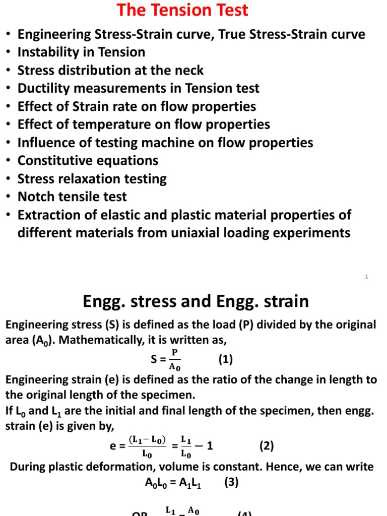 Mechanical Testing (Tension) | PDF | Deformation (Engineering ...