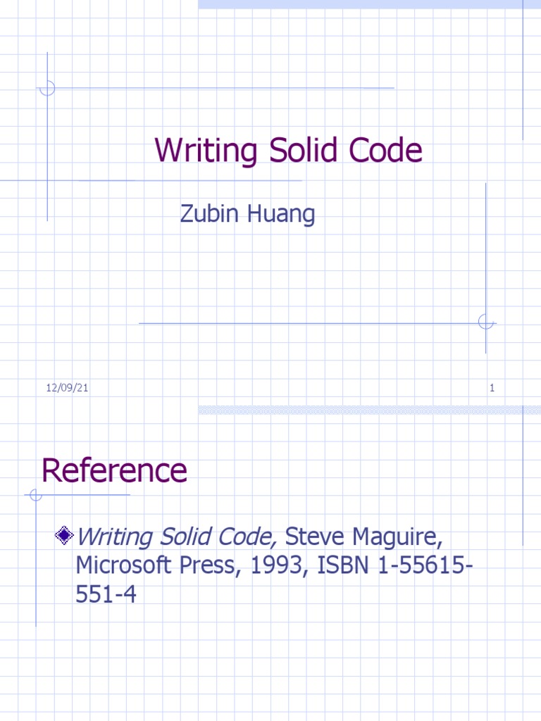 Writing Solid Code: Zubin Huang | PDF | Software Bug | Debugging