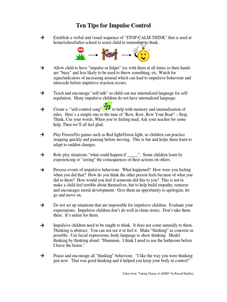 Ten Tips For Impulse Control | PDF | Impulsivity | Mental Processes
