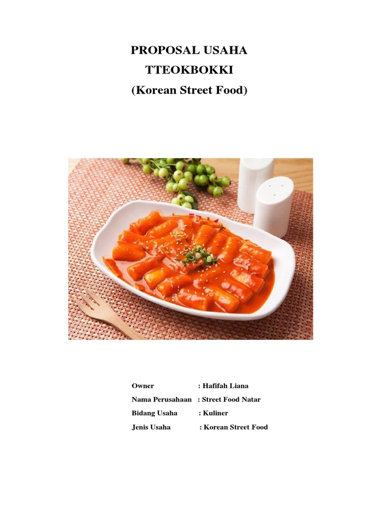 Proposal Usaha Tteokbokki Kuliner | PDF | Bisnis