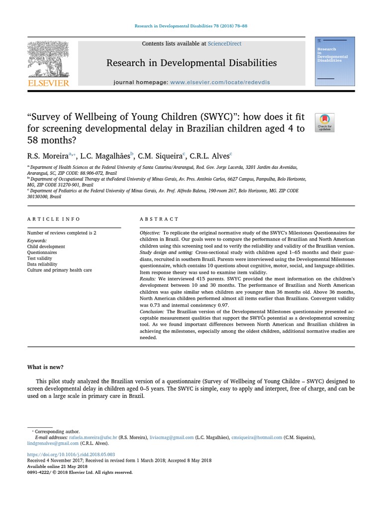 "Survey of Wellbeing of Young Children (SWYC) " - How Does It Fit For ...