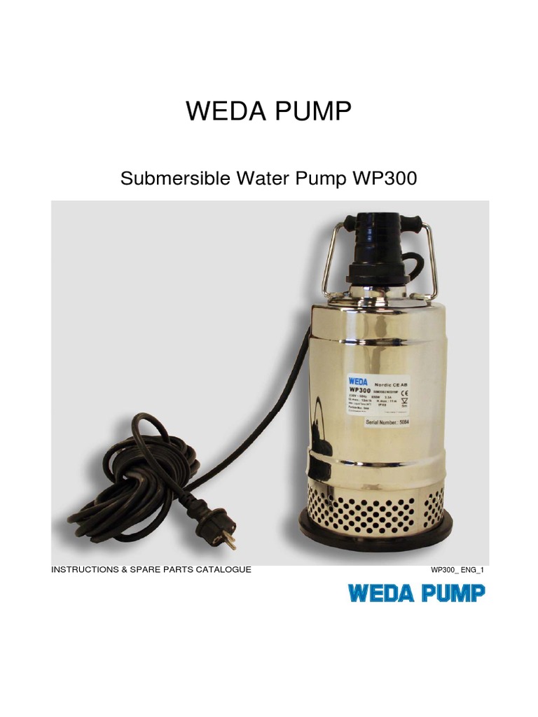 Guide to Operating and Maintaining the WEDA PUMP WP300 Submersible ...