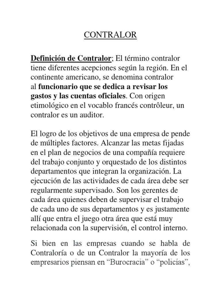 Qu Es Un Contralor 1642707637 | PDF | Economias | Business