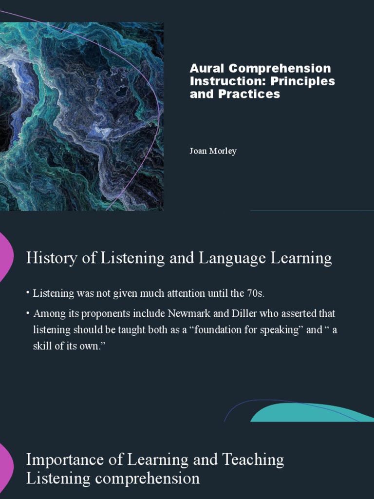 1 - Aural Comprehension Instruction | PDF | Reading Comprehension ...