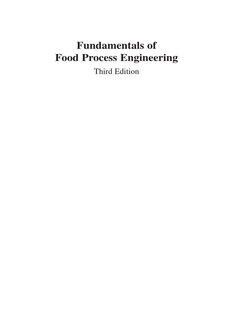Fundamentals of Food Process Engineering: Third Edition | PDF | Thermal ...