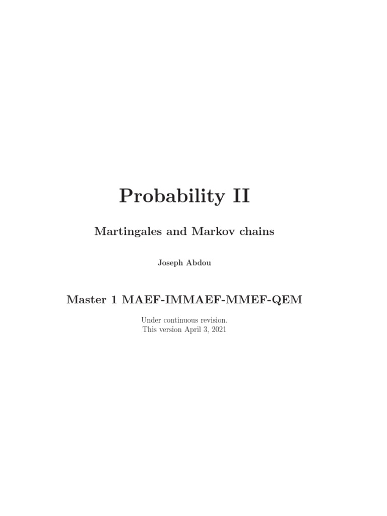 Proba 2 | PDF | Expected Value | Markov Chain