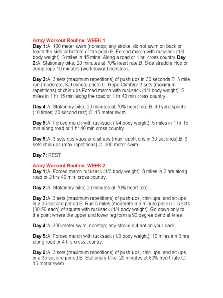 Army Workout Routine | PDF | Recreation | Hobbies
