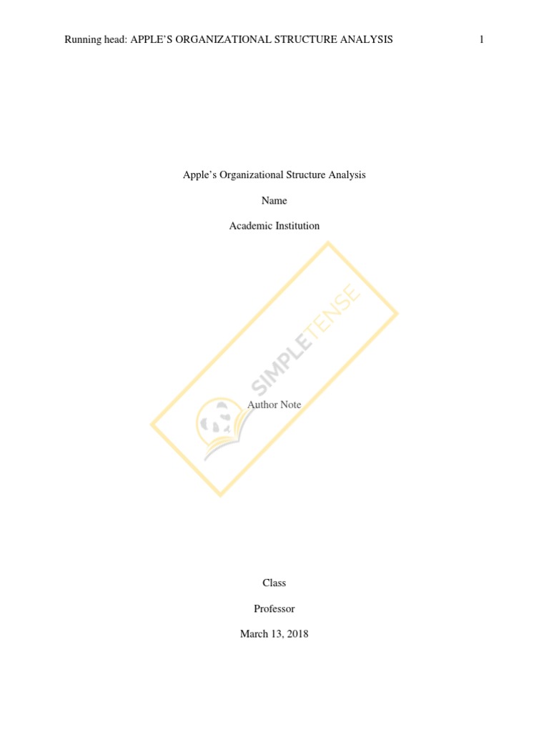 Apples Organizational Structure Analysis Sample | PDF | Organizational ...