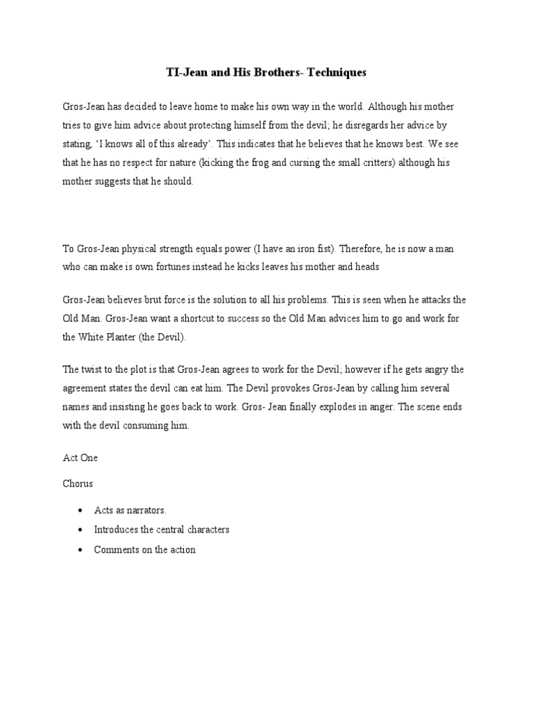 Ti-Jean and His Brothers-Techniques | PDF | Performing Arts