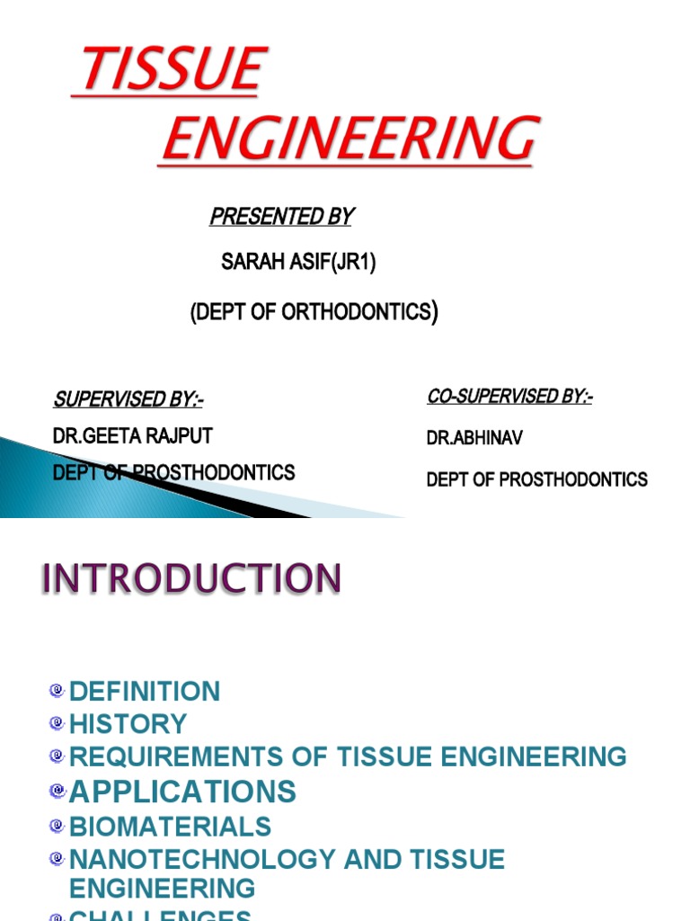 Tissue Engineering Final | PDF | Tissue Engineering | Human Tooth