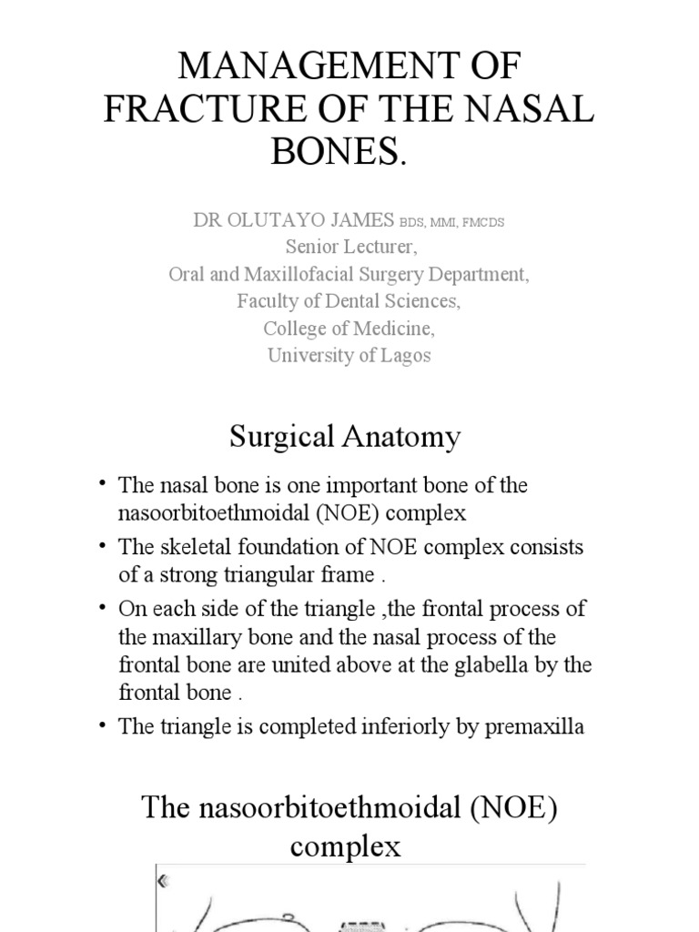 Management of Fracture of The Nasal Bones | PDF | Human Nose | Surgical ...