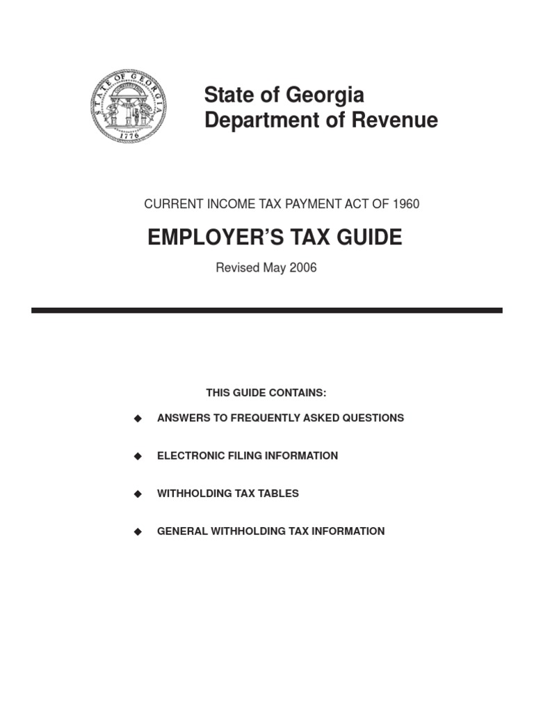 GA Tax Guide | PDF | Withholding Tax | Payroll Tax