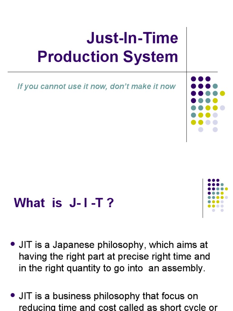 Just in Time Production System | PDF | Business | Economies