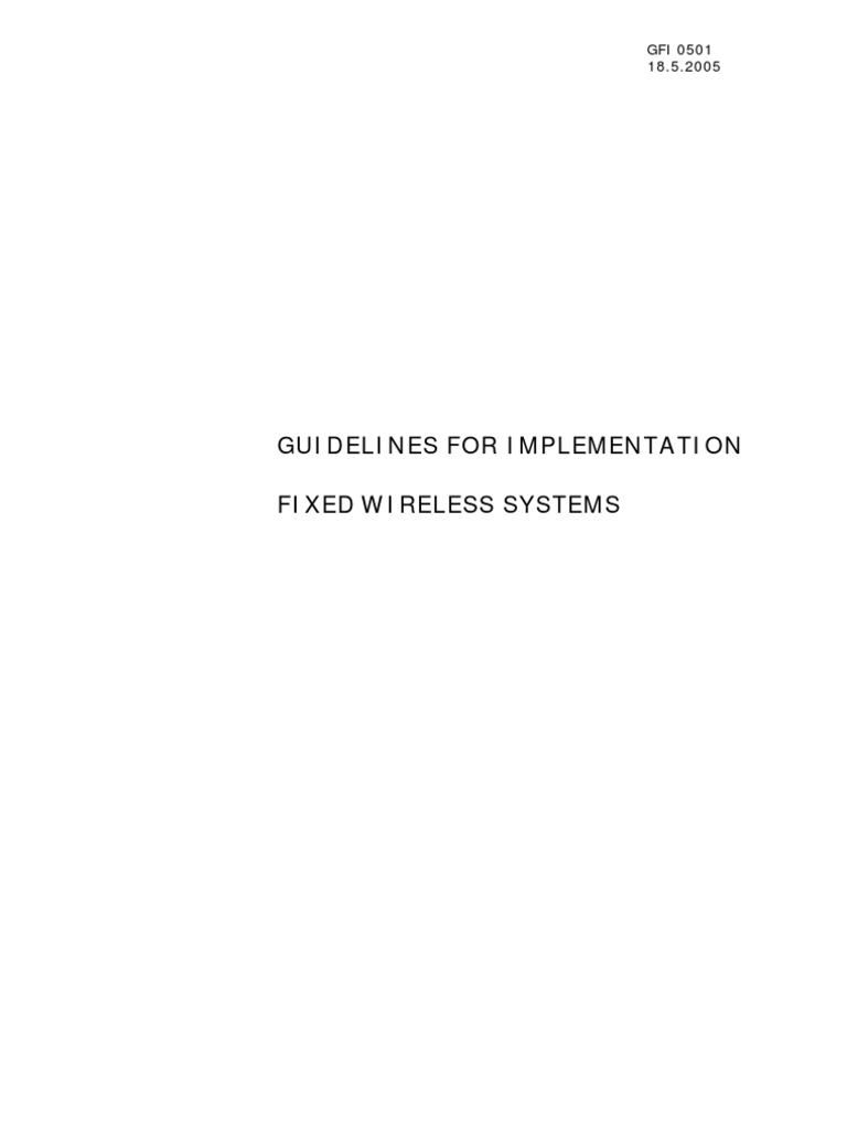 Guidelines Implementation Fixed Wireless Systems | PDF