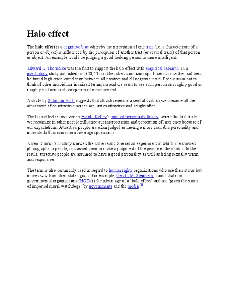 Halo Effect | PDF