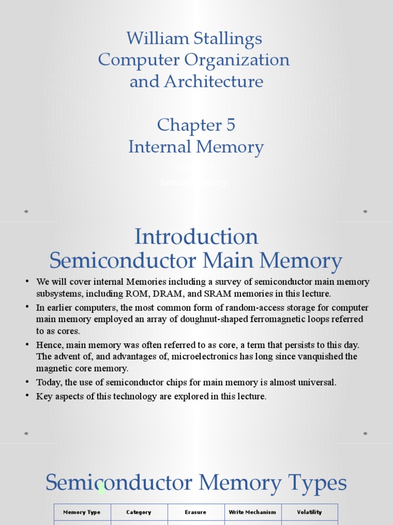 Week 9 Internal External Memories | PDF | Random Access Memory ...