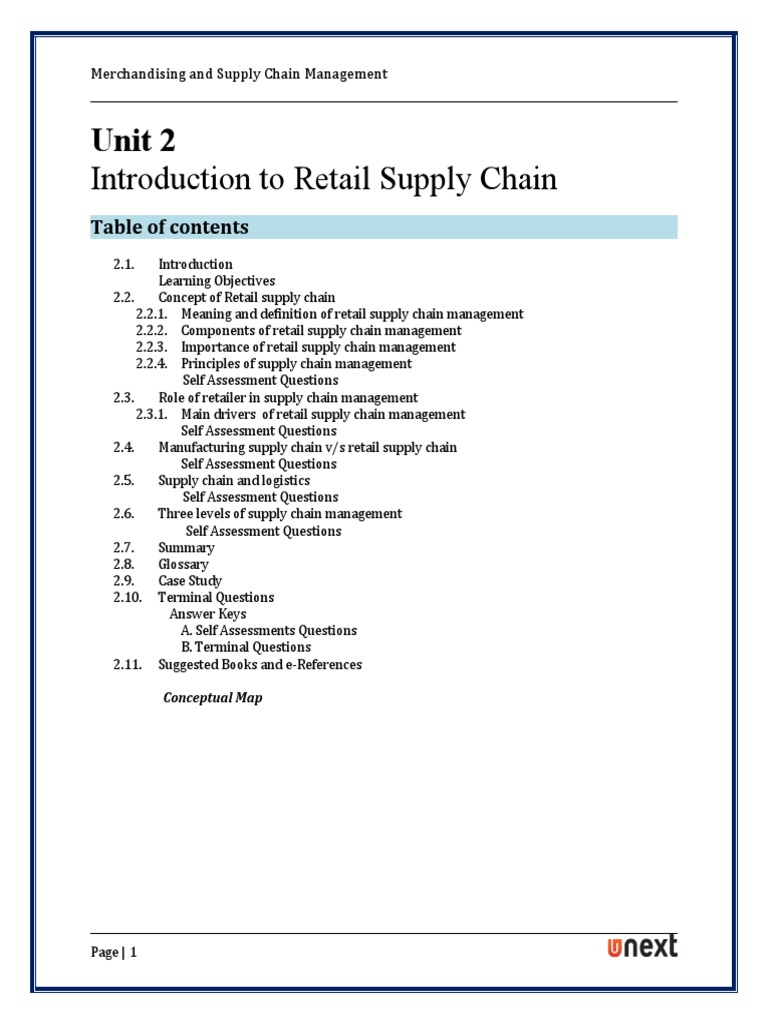 Merchandising and Supply Chain Management - Unit 2 - Introduction To ...