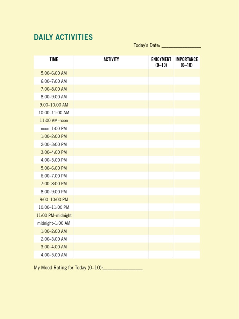 CBT Daily Activities2 | PDF
