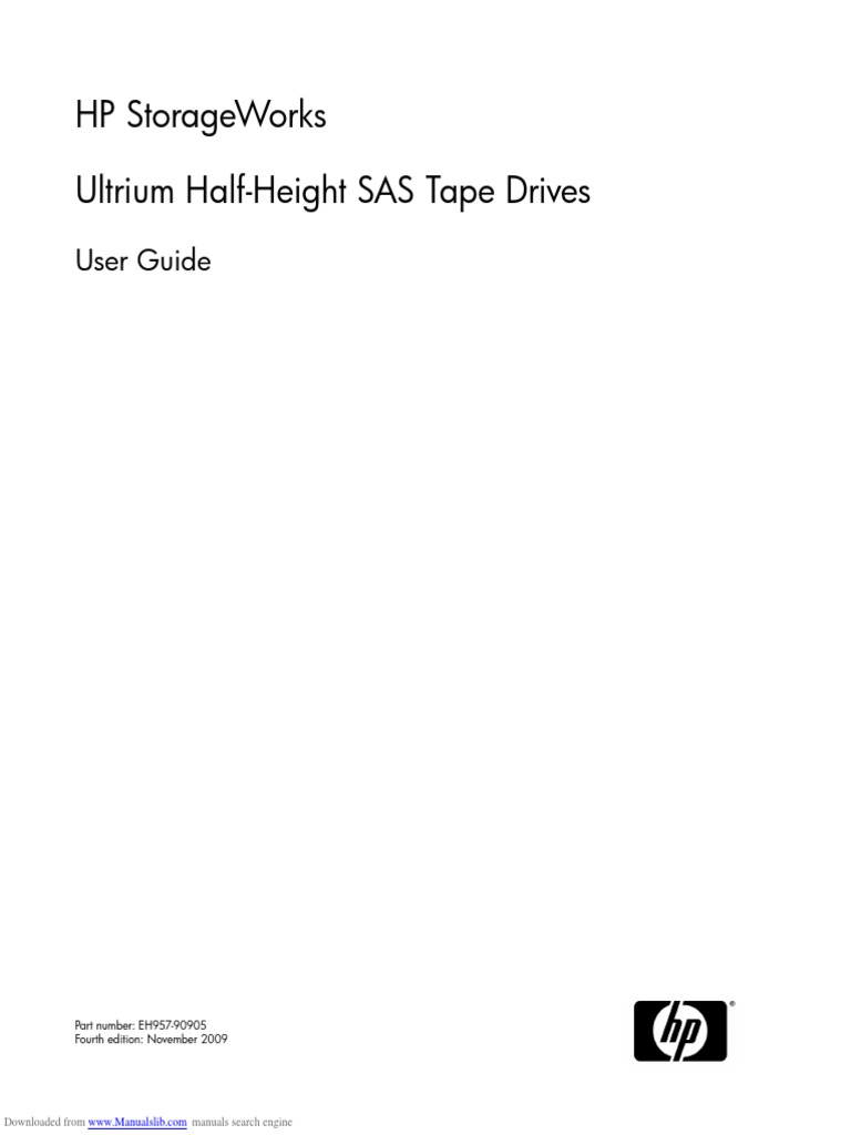 HP Storageworks Ultrium Half-Height Sas Tape Drives: User Guide | PDF ...