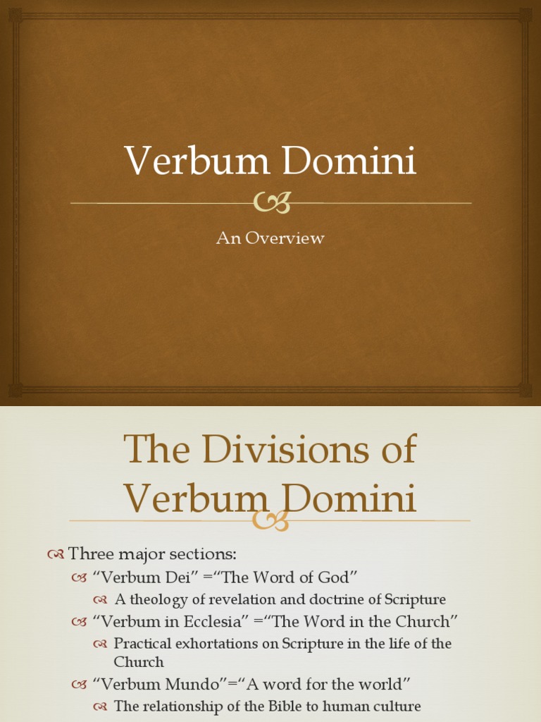 Verbum Domini: An Overview | PDF