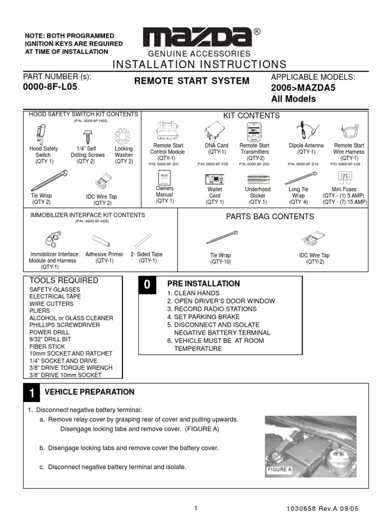 Remote Start Install (Mazda5) | PDF | Electrical Connector | Ignition ...