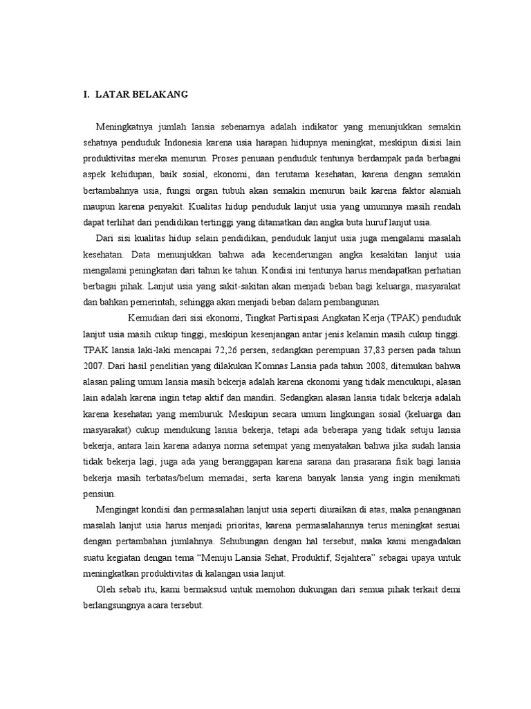 Contoh Proposal Lansia | PDF