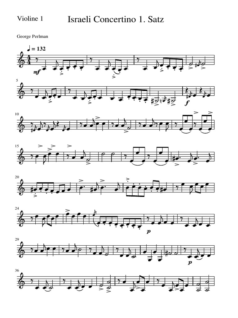 Israeli Concertino 1. Satz-Violine 1 | PDF | Poetics | Performing Arts