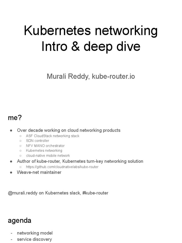 Kubernetes Networking Intro And Deep Dive Pdf Domain Name System