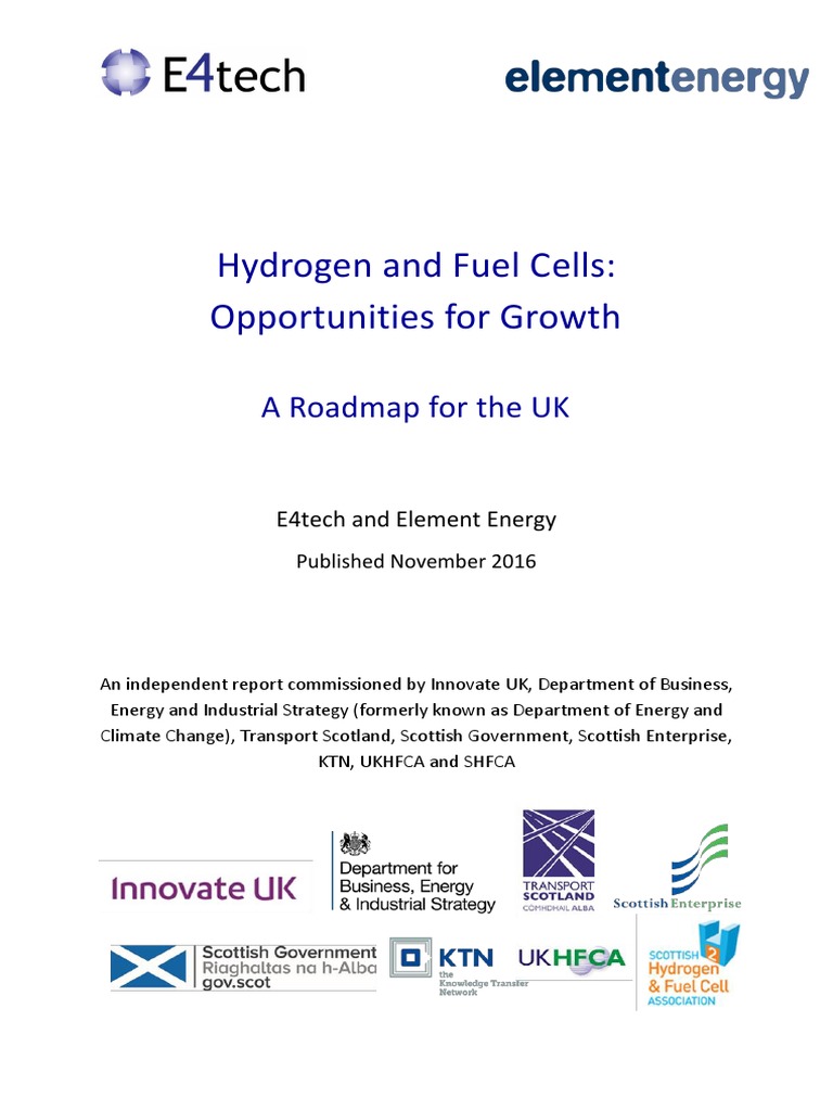 Hydrogen and Fuel Cells: Opportunities For Growth: A Roadmap For The UK ...