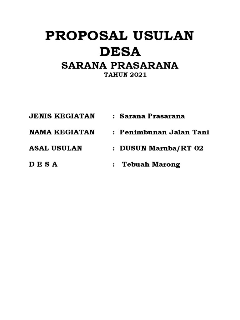 Proposal Usulan Desa | PDF