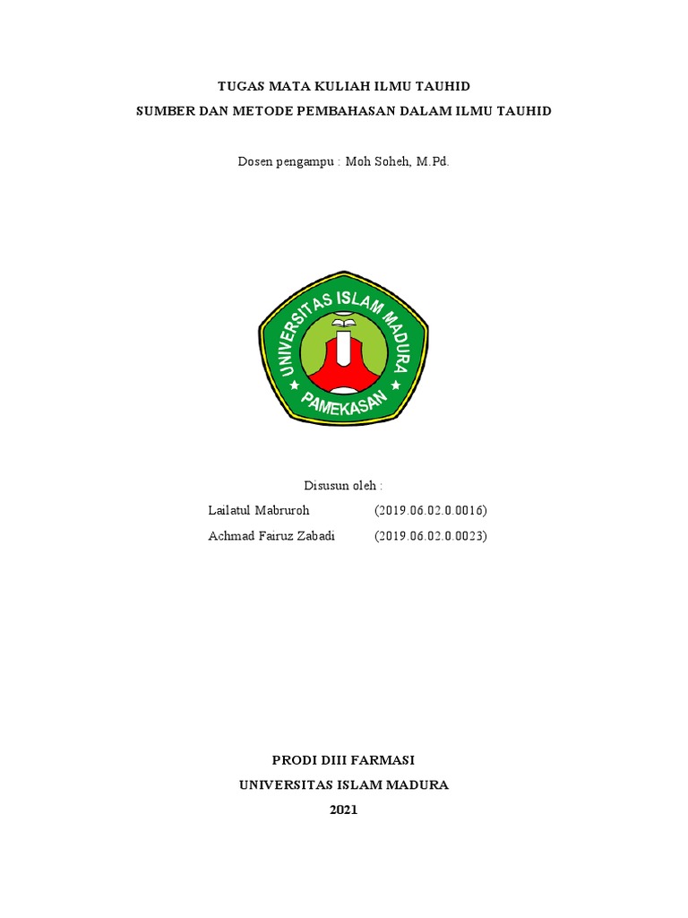 Tugas Mata Kuliah Ilmu Tauhid | PDF