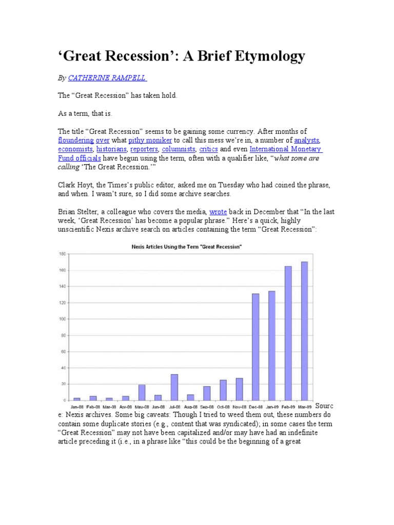 Great Recession | PDF | Recession | Great Recession
