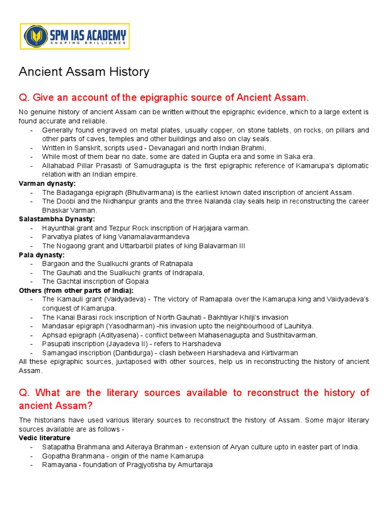 026287725ac3a-PAPER VI - ANCIENT ASSAM HISTORY | PDF