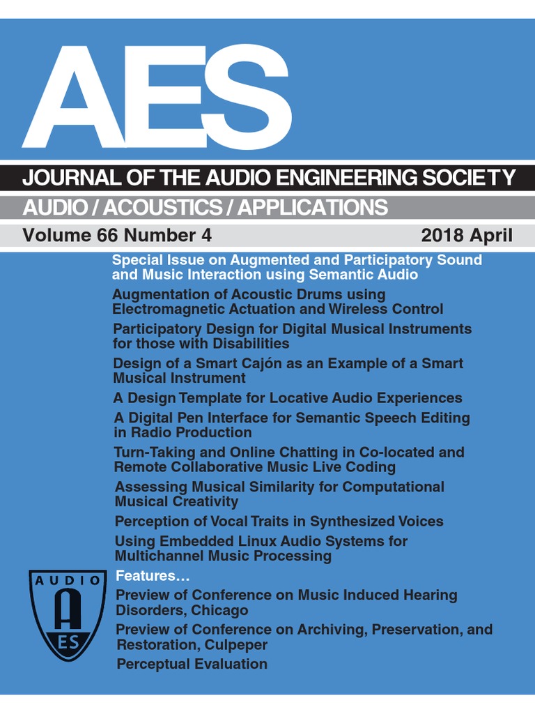 Journal of The Audio Engineering Society Audio / Acoustics ...
