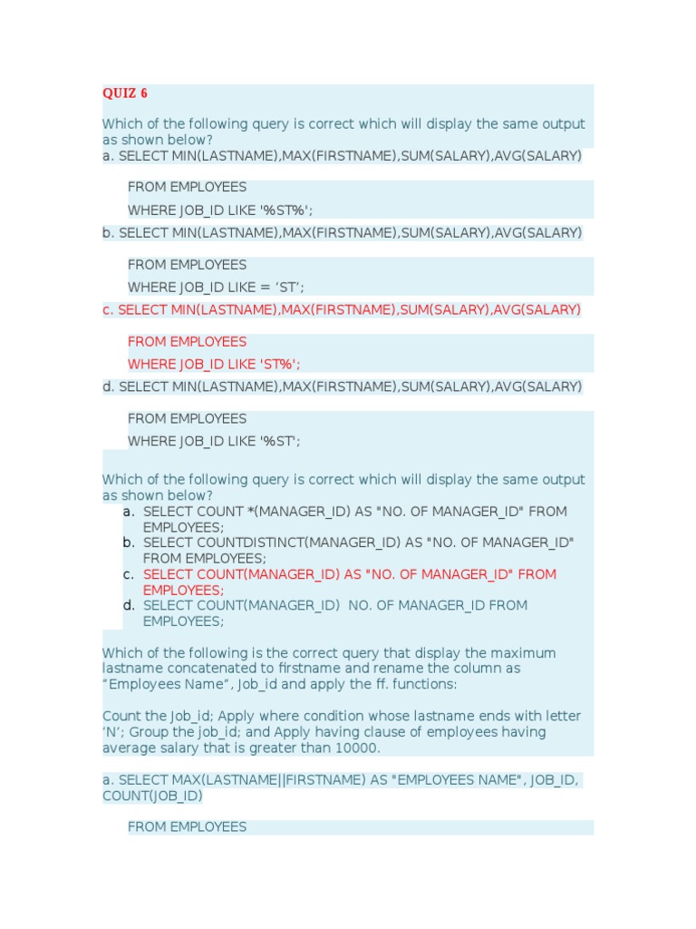 Analysis of SQL Queries on Employees Database | PDF | Salary | Computing