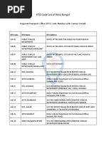 West Bengal RTO Code Directory | PDF | Government Of India | Road ...
