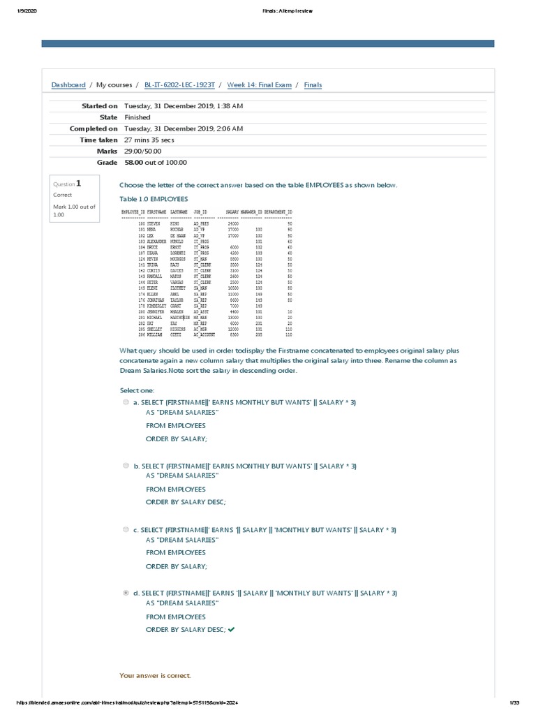 Finals Attempt Review PDF | PDF | Computer Programming | Databases