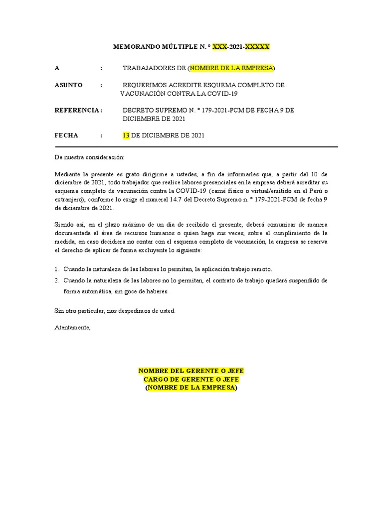 Memorando Múltiple | PDF