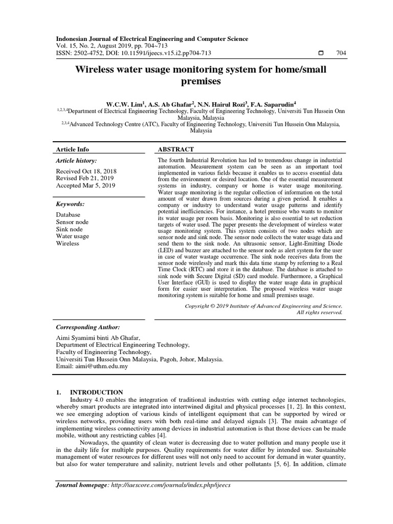 Wireless Water Usage Monitoring System For Home SM | PDF | Water | Graphical User Interfaces