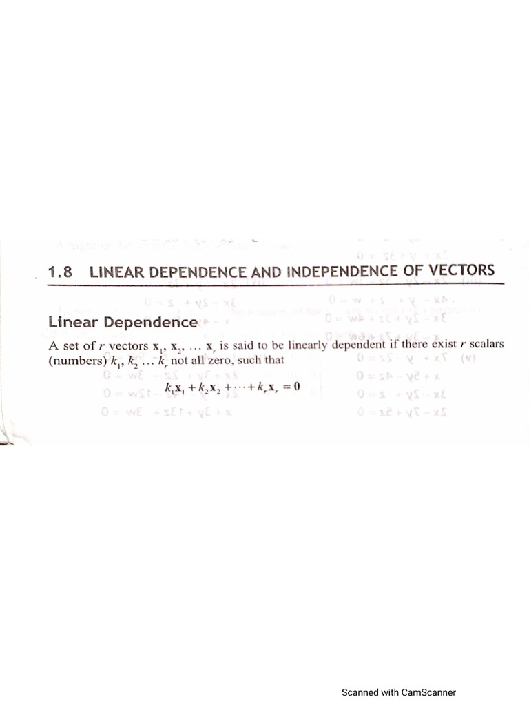 Linear Dependence | PDF